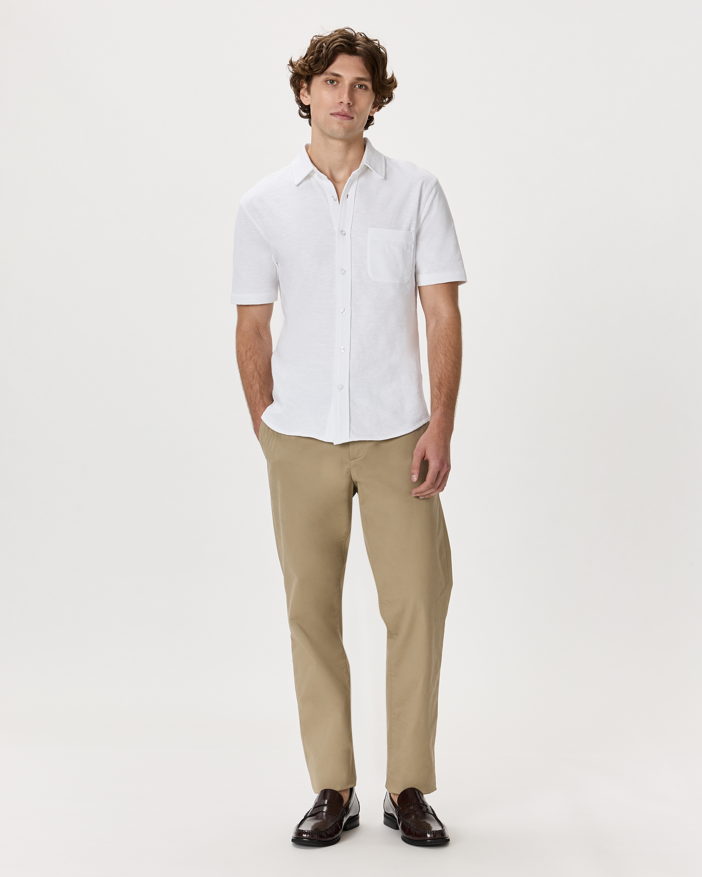 QUINCE men's slub short sleeve button up shirt